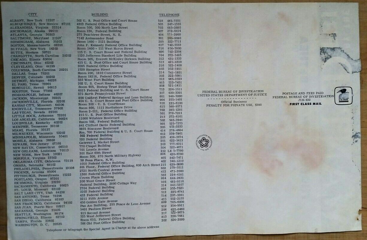 FBI Wanted Poster-original,posted flyer no.484 Thomas Edward Bethea