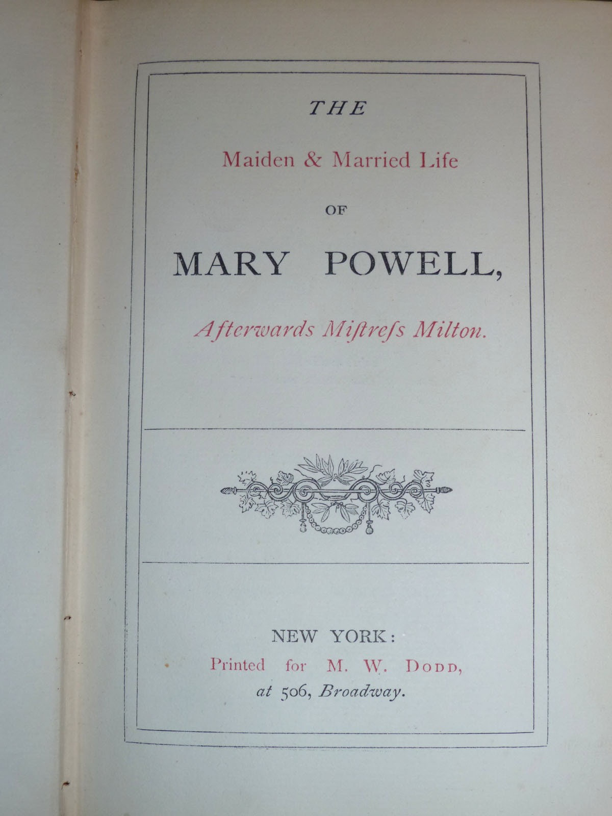 The Maiden & Married Life of Mary Powell